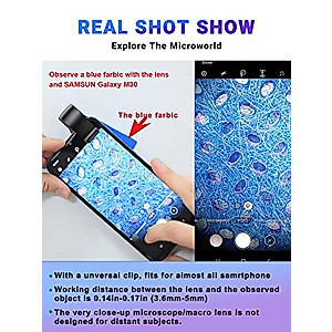 APEXEL Phone Microscope, Pocket Microscope iPhone Camera Lens Attachment Microscope 100X Microscopes With Universal Clip Fits for All Smartphone Portable Micro Loupe Lens for Kids Adults Trichome Coin