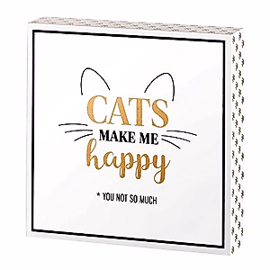 Lillian Rose Cat Lover Gift Sign with Funny Saying, 2"x7.5", White