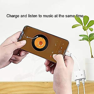 Lightning to 3.5mm Headphone Jack Adapter, 2 in 1 Headphone Adapter [Apple MFi Certified] Aux Audio and Charger Adapter Dongle Cable Splitter Compatible with iPhone, 2 Pack