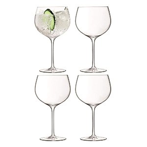 LSA International Balloon Gin and Tonic Glasses 23 oz, Set of 4, Luxury Elegant Modern Cocktail Drinking Glassware
