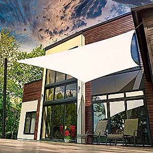KOOL KOI SHADE Rectangle 8' x 12' White Sun Shade Sail Patio Garden Outdoor Cover Breathable UV Proctection - Custom
