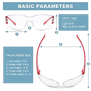 Weewooday 48 Packs Kids Safety Glasses Scratch Impact Resistant Safety Goggles Child Protective Eyewear Goggles with Lenses(Orange, Yellow, Green, Red)
