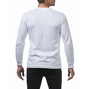 Pro Club Men's Comfort Cotton Long Sleeve T-Shirt, Snow White, Medium