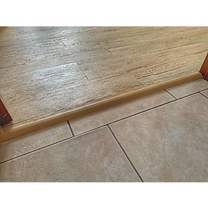 Funmaypoon Grain Floor Transition Strip PVC Carpet & Floor Edging Trim Strip Threshold Transitions Suitable for Threshold Height Less Than 5mm (6.56FTFT) (Grey Wood Grain)