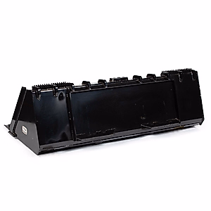 Titan Attachments 72" HD Skid Steer Dirt Bucket with Bolt-On Teeth, Rated 2,645 LB, Universal Quick Tach