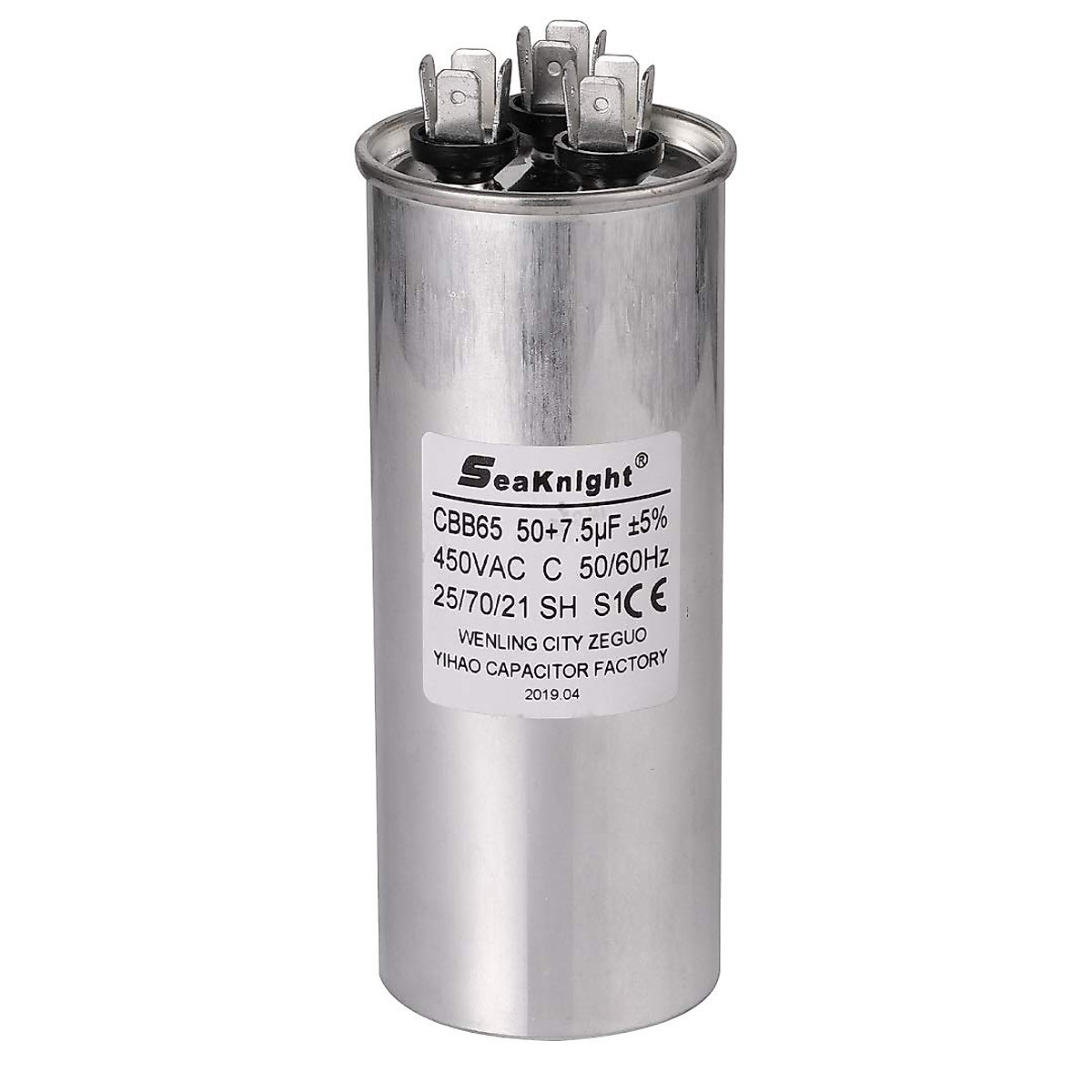 BlueNatHxRPR 50+7.5 MFD uF CBB65 Capacitor Air Conditioner Capacitor Round Dural Motor Run Capacitor Withstand 450V AC