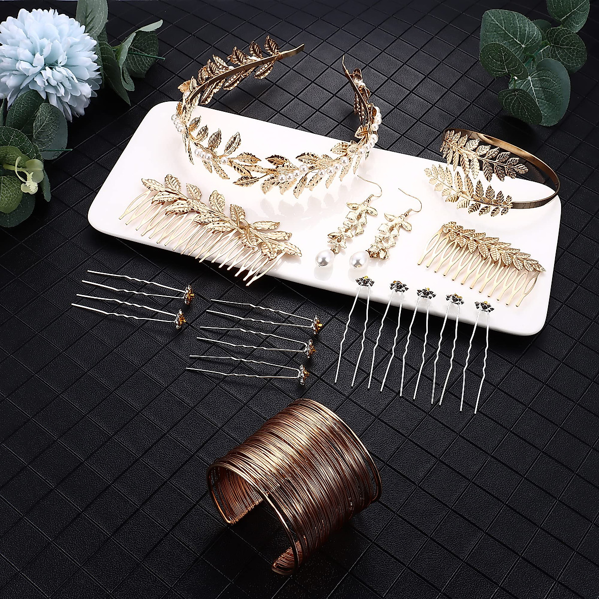 FASACCO Goddess Costume Greek Goddess Accessories Toga Costume Cleopatra Costume for Women