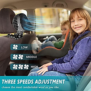 YKLWORLD Mini Baby Stroller Fan, Portable Fan Clip On with Flexible Tripod, USB or Battery Operated Handheld Personal Fan 3 Speeds Car Seat Fan for Desk Crib Bike Treadmill Travel Camping - Black