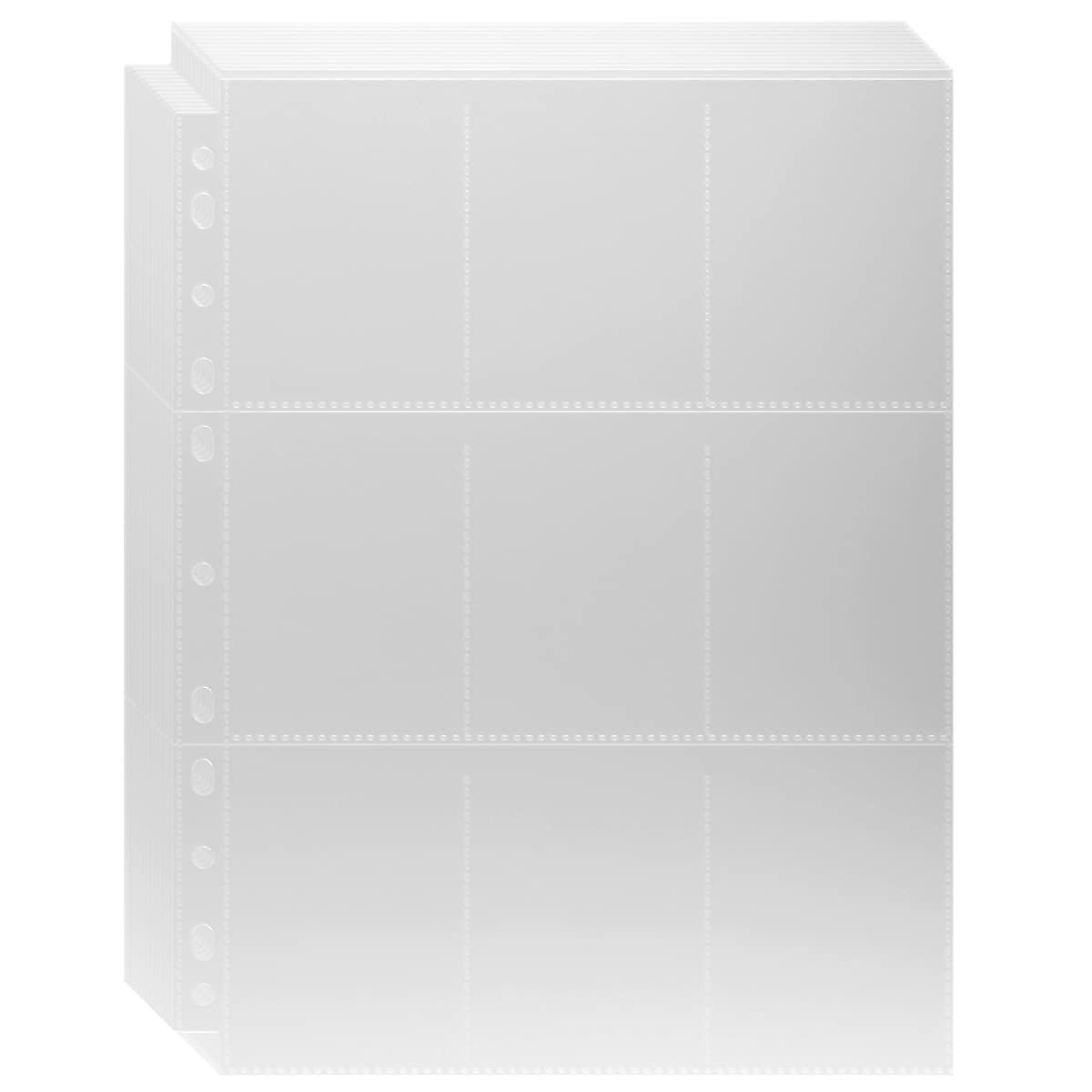 Rayvol 9-Pocket Trading Card Sleeves Fit 900 Cards, 50 Count Binder Sheets for Baseball Sports Cards YuGiOh, Coupons Storage Book 450 Pockets