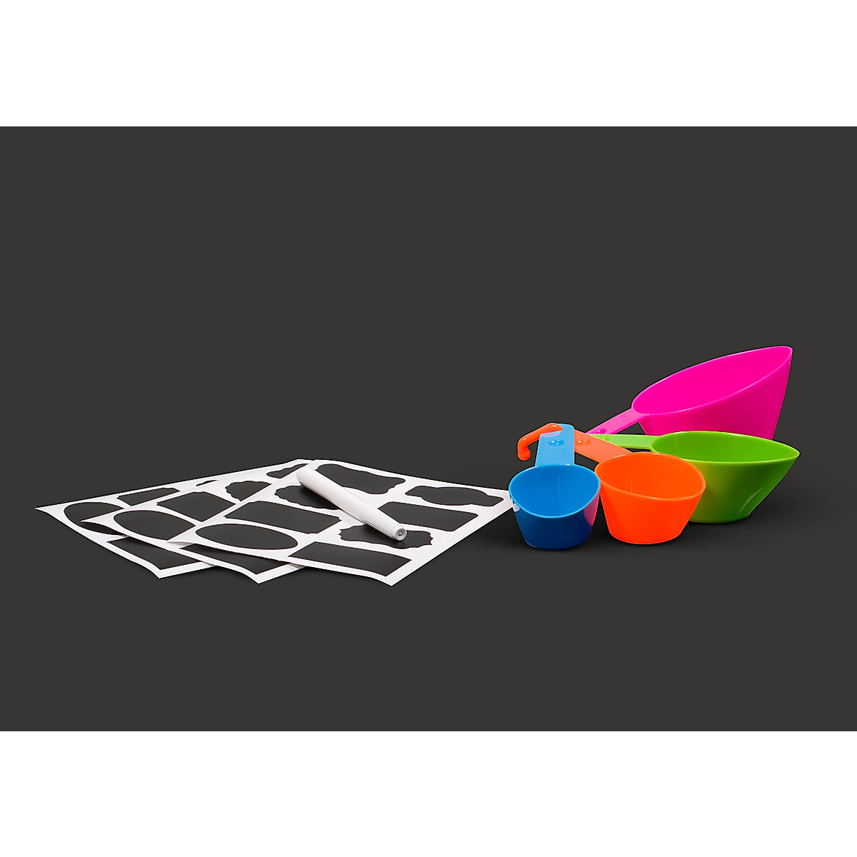 14 Pack Airtight Food Storage Container Set - BPA Free Clear Plastic Kitchen and Pantry Organization Canisters with Durable Lids for Cereal, Dry Food Flour & Sugar - Labels, Marker & Spoon Set