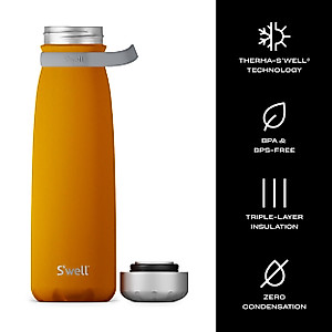 S'well Stainless Steel Traveler With Handle, 40oz, Golden Hour, Triple Layered Vacuum Insulated Containers Keeps Drinks Cold for 60 Hours and Hot for 20, BPA Free, Easy Carrying On the Go