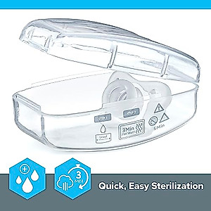 Chicco PhysioForma 100% Soft Silicone Mini One Piece Pacifier for Babies aged 0-2 months | BPA & Latex Free | Reusable Sterilizing Case | Clear, 2pk