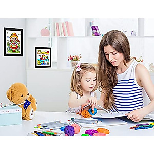 SanerDirect 2 Pack Black Frame for Kids Artwork, Displays 8.5x11 Artwork Frame Changeable| Hinged Wooden Frame for Picture, A4 Size Art Storage, Drawing Storage (12" x9 frame)