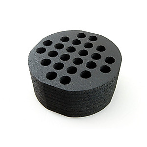 Polar Whale 2 Test Tube Racks Black Foam Round Shaped Holder Storage Organizer Stand Transport Holds 24 Tubes Fits up to 20mm Diameter