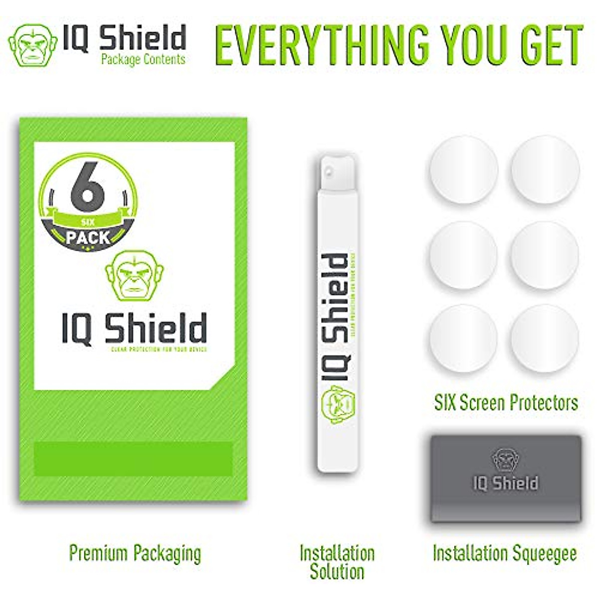 IQShield Screen Protector Compatible with Samsung Galaxy Watch Active (Galaxy Watch Active2 40mm) (6-Pack) Anti-Bubble Clear TPU Film