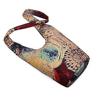 Women Hand Fashion canvas Hippie Crossbody Bags Bohemian Animal Prints Hobo Bags (Purple)