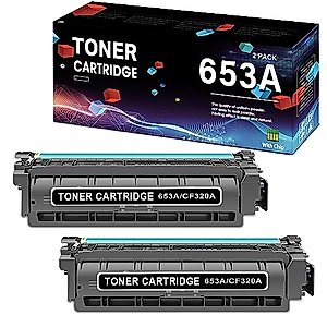 653A Black Toner Cartridge, CF320A High Capacity Toner Cartridge, Compatible Replacement for Enterprise M651N M680Z MFP M680F M651DN M651XH MFP M680DN Printer.2 Pack/ Black