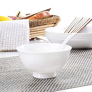 GagalU Fine Dinnerware Set,10 Piece Dinnerware Set, White Ceramics Dinner Set, 4.5 Inch Dinners Plates, 8 Inch Cereal Bowls Set, Service for 6