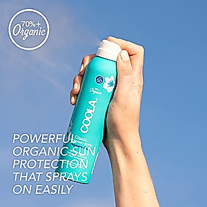 COOLA Organic Sunscreen SPF 50 Sunblock Spray, Dermatologist Tested Skin Care For Daily Protection, Vegan and Gluten Free, Fragrance Free, 6 Fl Oz