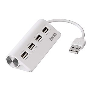 Hama | Multi USB 2.0 Hub 1:4 Bus | Notebook | PC | Apple | Mac | White