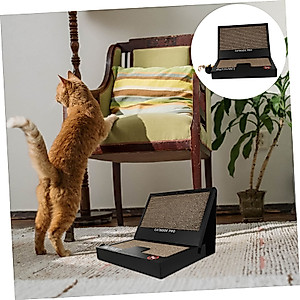 1 Set Cat Scratching Post Cat Scratcher Pad Folding Cat Scratch Toy Cat Mat Toy Cat Corrugated Platform Laptop Shaped Scratching Board Cat Sleeping Mat Toys Corrugated Paper Black