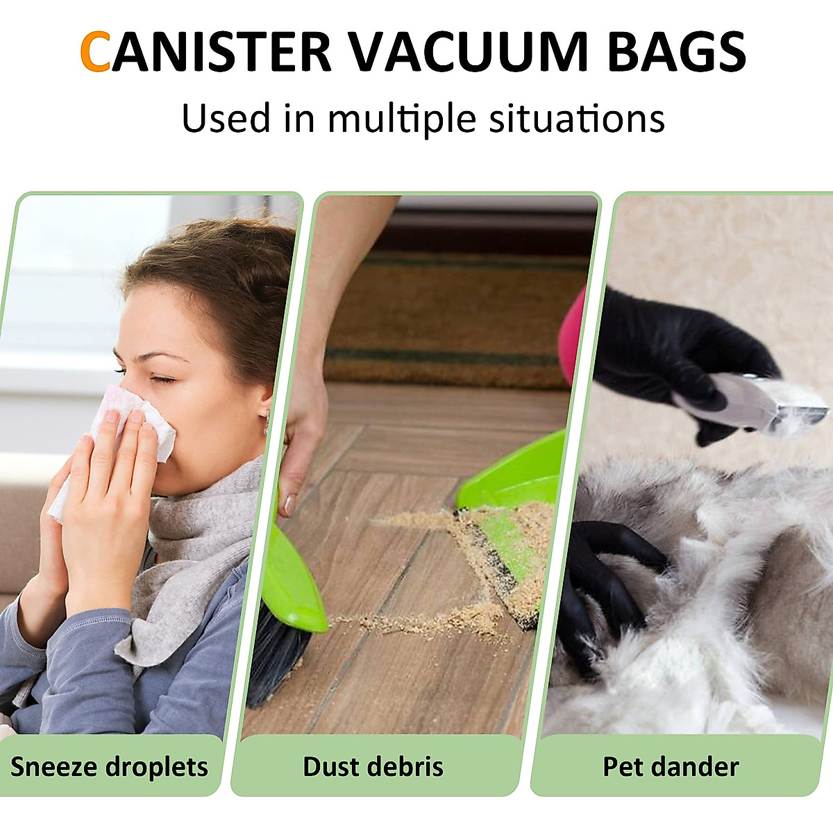 18 Pack Vacuum Bags Replacement for Eureka Mighty Mite 3670 and 3680 Series Canisters, MM Vacuum Bags 60297A, 60295A, 60295B, 60295C, 60296C Style