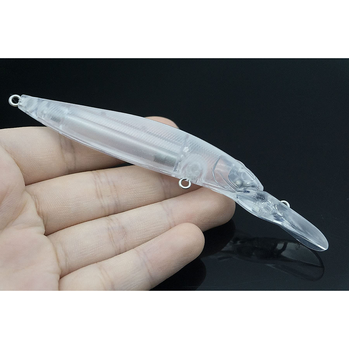 Fine Fishing Free Eye 5PCS Unpainted Lure Blanks 110mm 8.69g Tungsten Weight Crankbait Baits Simulation Blank Body Clear Hard Baits Trout Salmon Minnow Lure Popper Lures Topwater Freshwater 8358