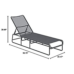 CosmoLiving by Cosmopolitan Nyla Chaise Lounger, Charcoal