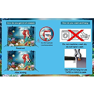 TXUE Mermaid Backdrop Under The Sea Little Mermaid Photography Background Mermaid Princess Girls Birthday Party Cake Table Decorations Supplies cy208 Background 7x5FT