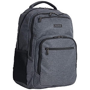 Kenneth Cole REACTION Travelier Multi-Pocket Laptop & Tablet Business, School, & Travel Backpack Bag, Charcoal, One Size
