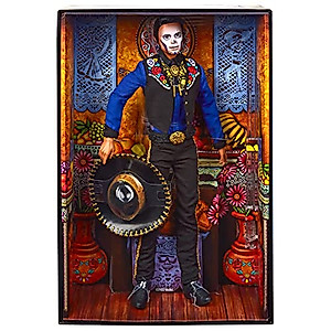 Barbie 2022 Día De Muertos Ken Doll Wearing Shirt, Vest & Sombrero, with Calavera Face Paint, Gift for Collectors