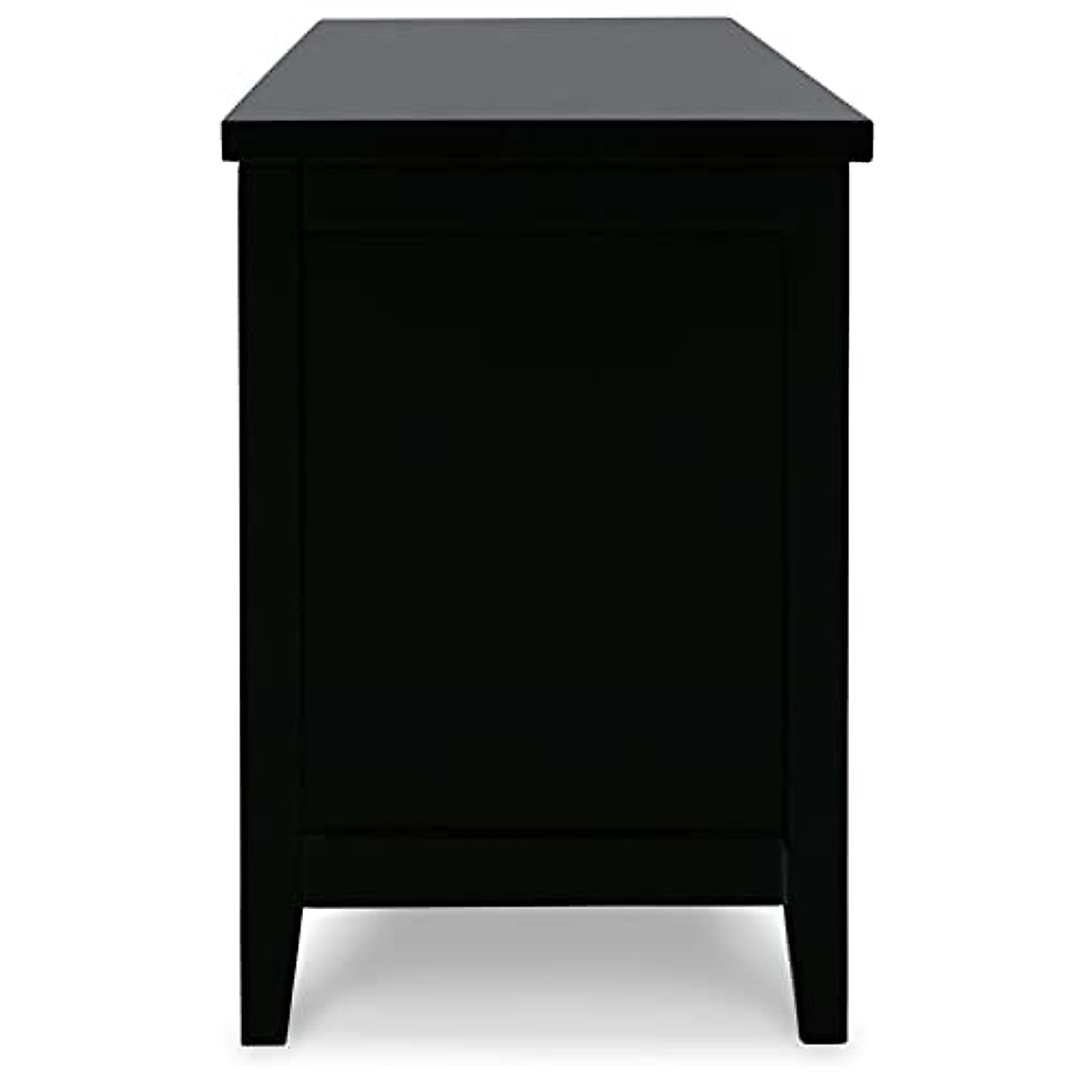 Signature Design by Ashley Mirimyn Casual TV Stand for TVs up to 54" with 4 Baskets and 3 Adjustable Shelves, Black & Light Brown