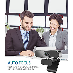 OITTIRA Webcam, 1080P Pro HD Webcam with Stereo Microphone, 110° Wide Angle, Privacy Cover, Tripod, for Conferencing, Live Streaming, Recording, Compatible with Skype/Zoom/YouTube【Upgraded Version】