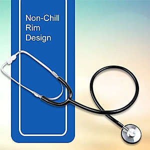 McKesson Stethoscope, Lightweight, Single Head, Diaphragm Only, Adjustable Binaurals, Black, 21 in, 1 Count