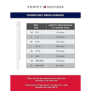 Tommy Hilfiger Women's Leather Cross Band Casual Fashion Belt, Navy Cross Band, Medium