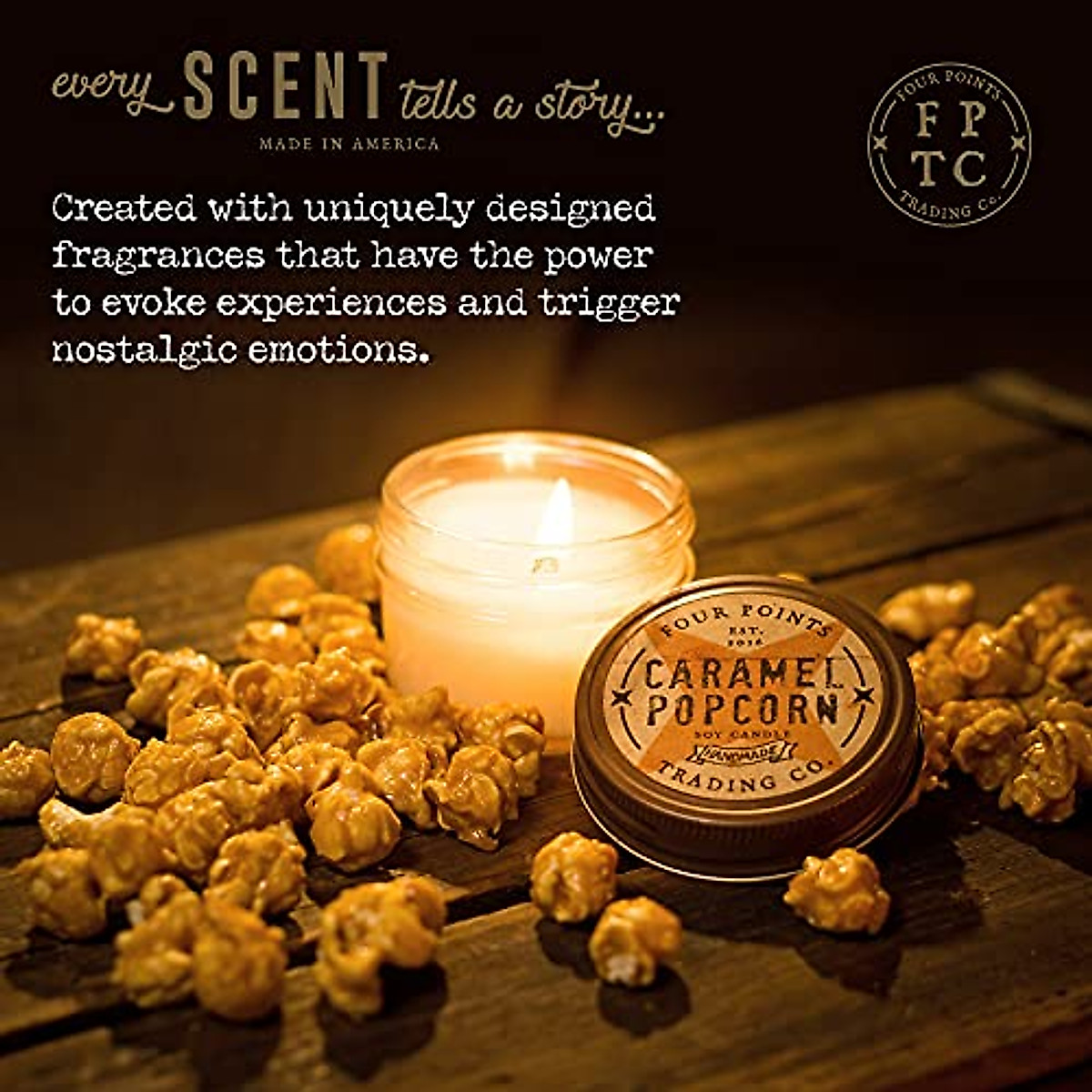 Gasoline Scented Candle 4 oz - Soy Aromatherapy Candle with Jar - Great Fun Gifts for Birthday, Anniversary, Christmas, New Year, House Warming and More - Four Points Trading Co.