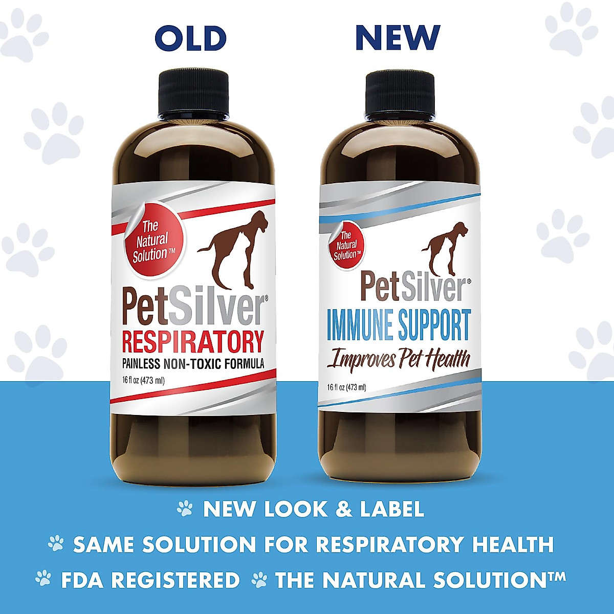 PetSilver Immune Support - Patented Chelated Silver Solution - Promotes Respiratory Health in Cats & Dogs - Allergies, Sinus & Cough Treatment - All-Natural Nebulizer Solution - Easy to Use 16 fl oz