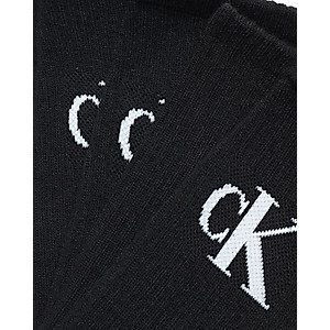 Calvin Klein Men's Athletic Socks - Cushion Crew Socks (10 Pack), Size 7-12, Black Light Grey Logo