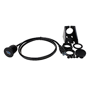 USB 3.0 Mount Cable –USB Extension Flush, Dash, Panel Mount Cable, for Car, Boat, Motorcycle and More (3.3FT/1M)