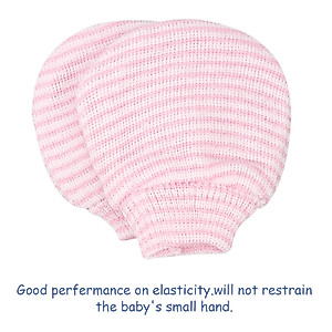 BQUBO Newborn Baby Caps Mittens for Baby Girls Set Hospital Hat Beanie Infant Hats with Bow Baby Scratch Mitten Gloves