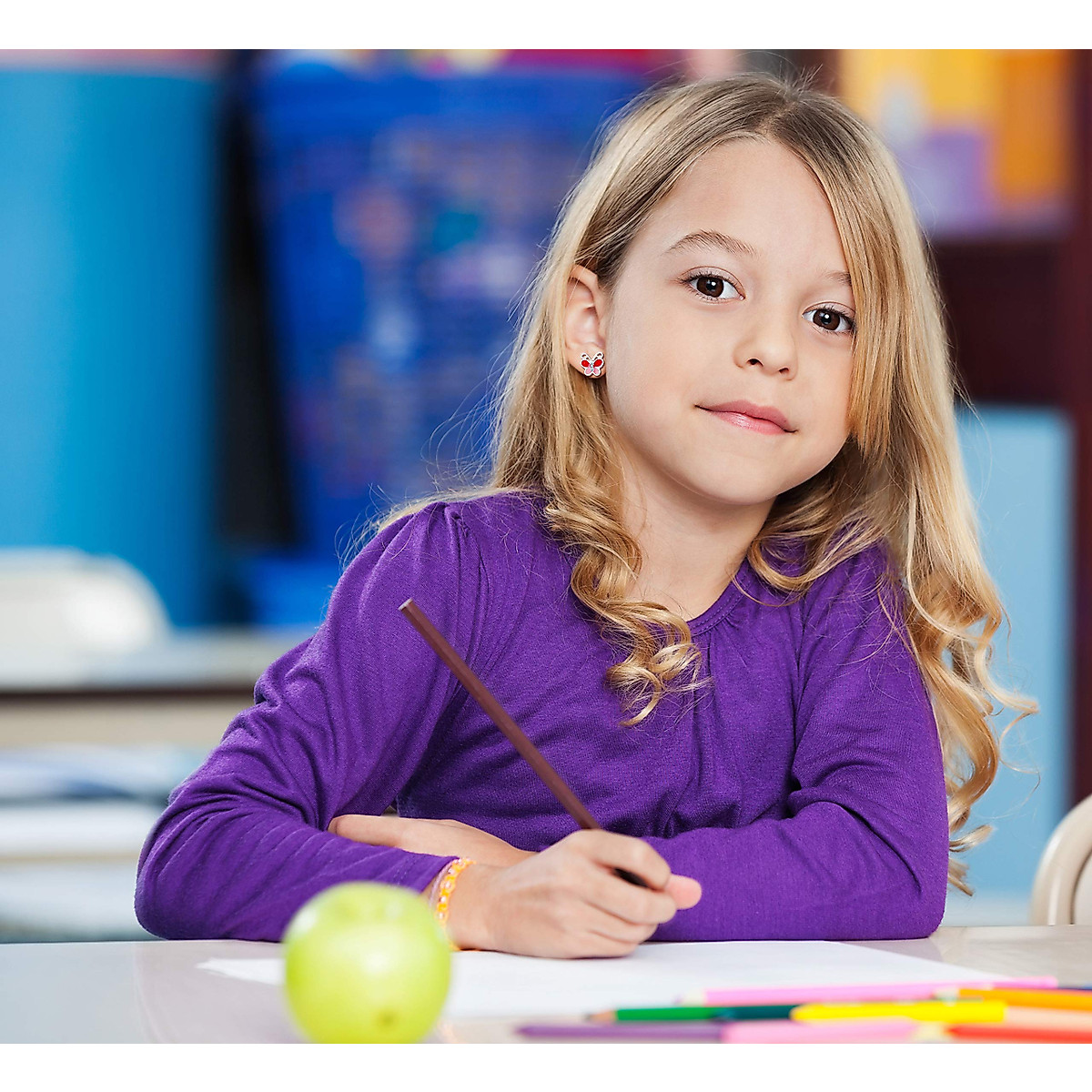 Nickel Free Kids Animal Earrings for Girls Hypoallergenic Pack - Cute Heart Shape Birthday Gifts for Teens 10 11 12 13 year old girl