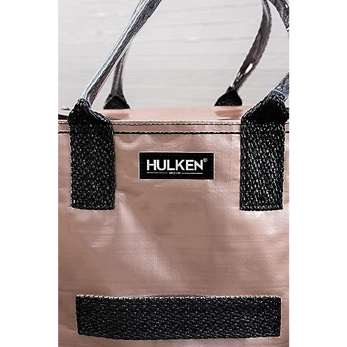 HULKEN - (Medium, Rose Gold) Reusable Grocery Bag On Wheels, Shopping Trolley, Rolling Tote, Zipper Closure, Lightweight, Carries Up to 66 lb, Folds Flat, Unbreakable Handles