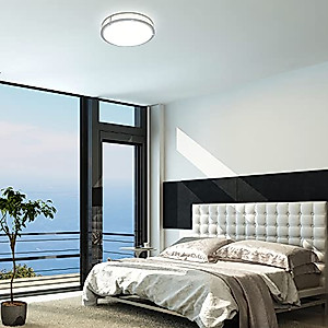 Arcfox 18W LED Flush Mount Ceiling Light Fixture 12 inch 860lm 5CCT Selectable 3000K/3500K/4000K/5000K/6000K Modern Ceiling Lamp Dimmable for Dining Room Hallway Bedroom Living Room