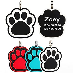 Fida Dog Tags Engraved for Pets, Personalized Dog Tags with Metal Loop, Food Grade Silicone Jingle Free Pet Id Tags for Dogs and Cats