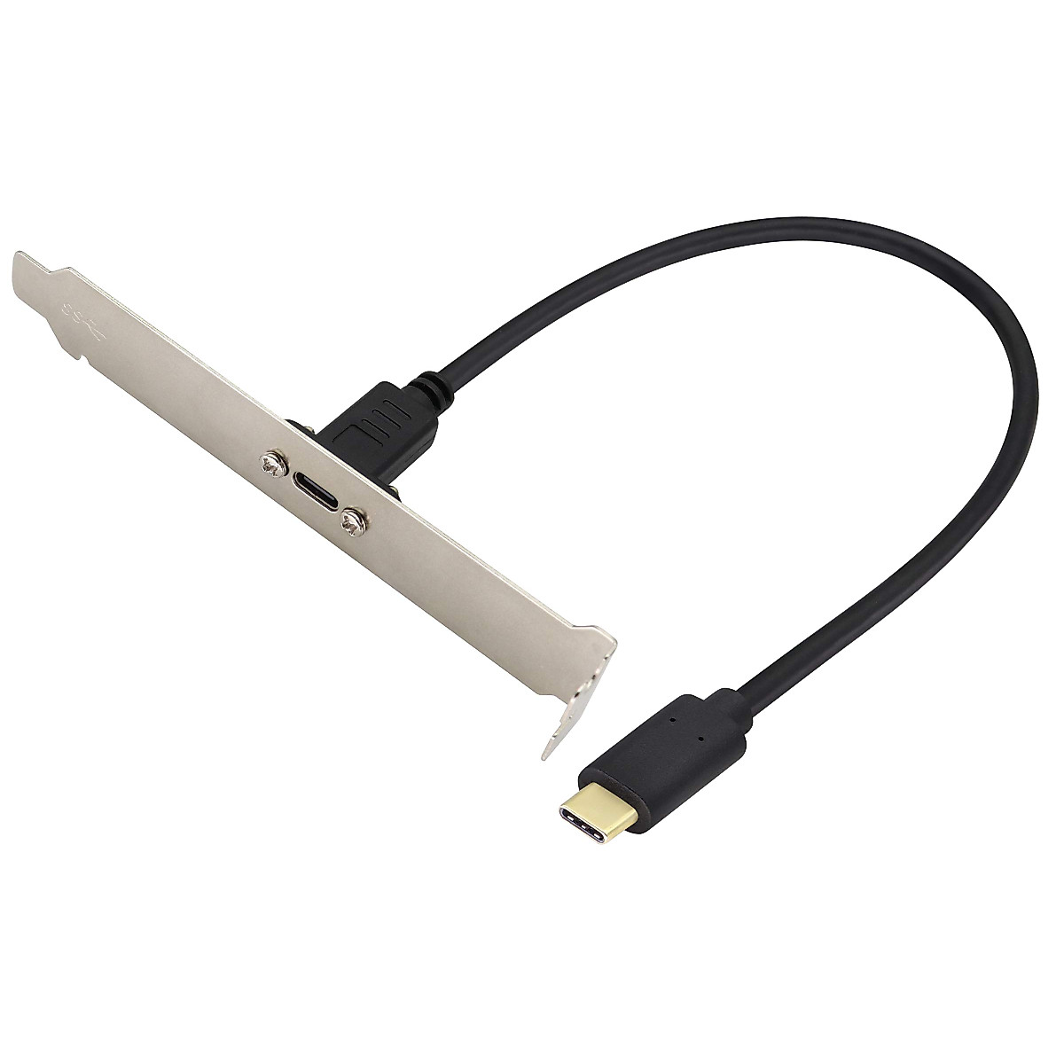 AAOTOKK USB Type C 3.1Panel Mount Adapter Cable USB-C 3.1 Gen2 10Gbps Male to USB C Female Panel Mount Screw Cable,Supports Charging,Data,Audio,Video Cable for Laptop,Tablet,Mobile Phone(0.3M/1ft)