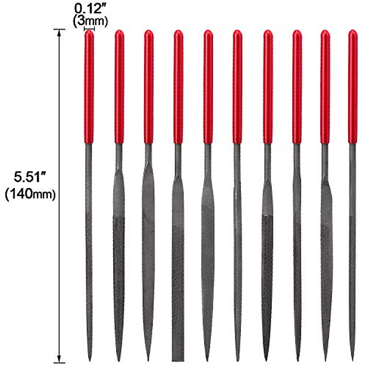 ANCIRS 10 Pack Needle File Set, Mini Needle Jewelry File Set, Hardened Alloy Strength Steel Files