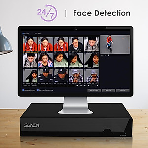 SUNBA 10 Channel 4K IP Face Recognition Network Video Recorder for P525/P625/P636 Cameras (NVR-PF10) - No Hard Drive