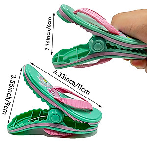 2 Pieces Beach Towel Clips Flamingo Pattern Beach Towel Clip Portable Towel Holder Clips for Beach Chairs Deck Patio Heavy Duty Laundry Clothes Pool Sun Loungers Clip Seaside Indoor Outdoor