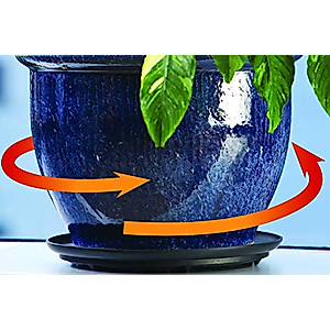 Bosmere S41610 Down Under Plant Turner, Heavy-Duty Rotating Plant Stand, Protects Decks, Wood Floors, Carpet, Tile, 250lbs Capacity, 16-Inch, Black