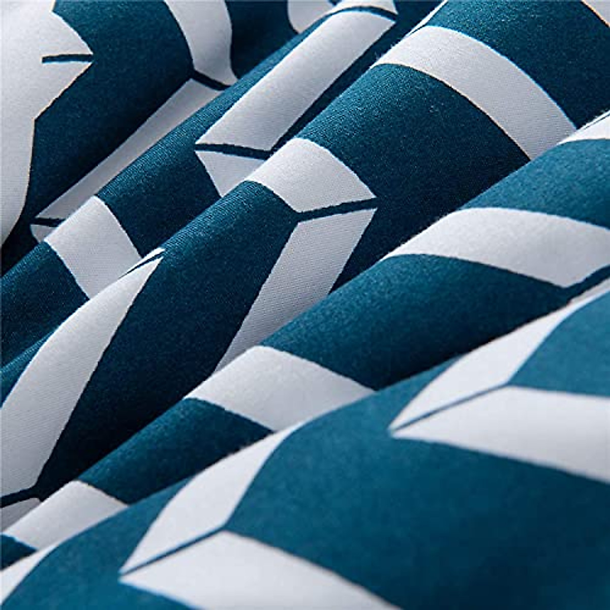 Shatex Full Size Comforter Set (86x82Inch) 3 Pieces,Cozy Bedding for All Season,Blue Bohemian Stripes Comforter,Ultra Soft 100% Microfiber Polyester,Triangle Comforter with 2 Pillow Shams (20x26Inch)